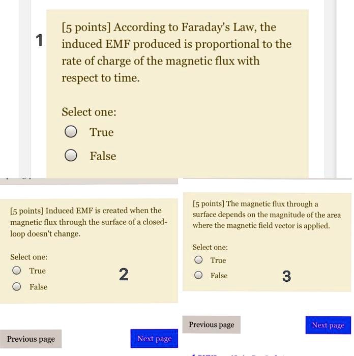 SOLVED: [5 points] According to Faraday's Law, the induced EMF produced ...