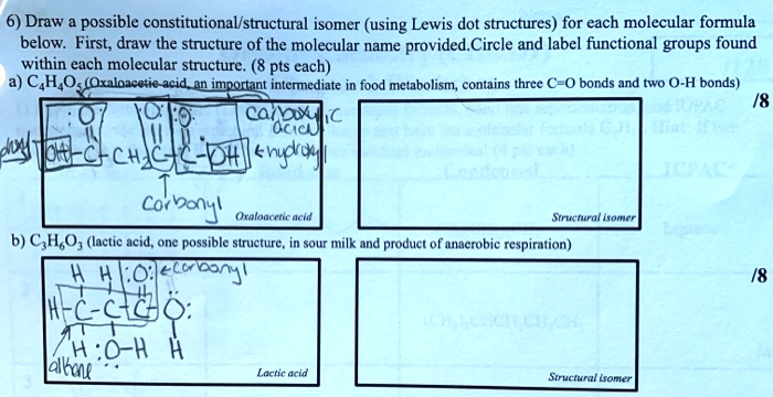 6) Draw possible constitutional structural isomers (using Lewis dot ...