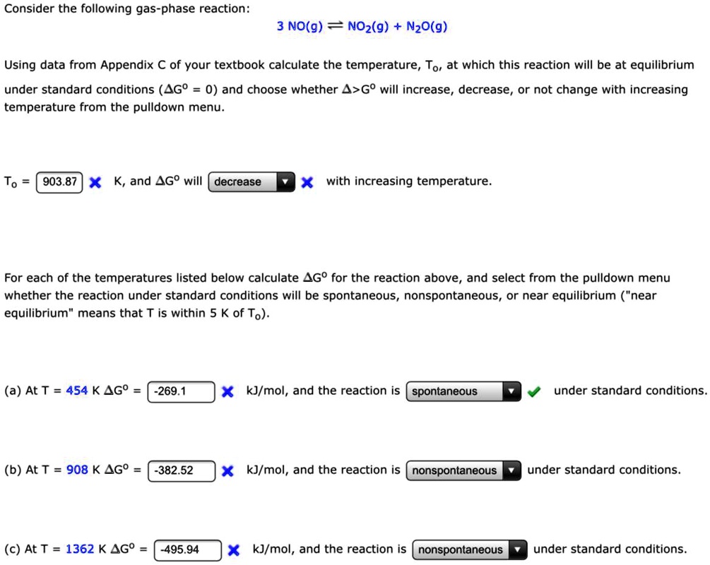 consider the following gas phase reaction 3 nog nozg nzog using data from appendix c of your ...