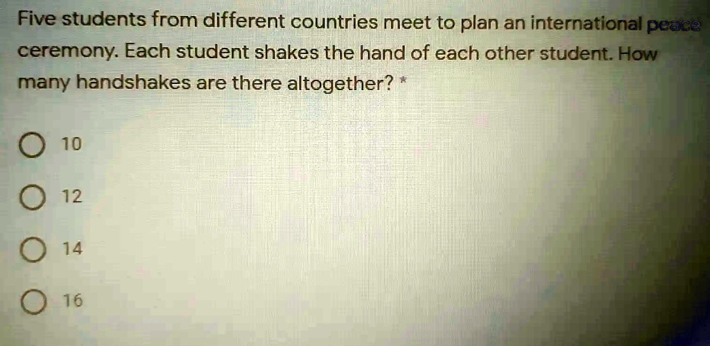 Five students from different countries meet to plan an international ...