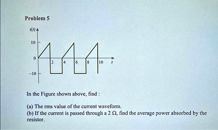 problem5 104 10 in the figure shown abovefind a the rms value of the current waveform b if the ...