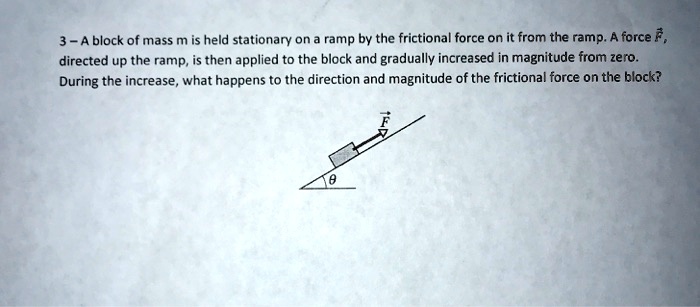 SOLVED: 3 - A block of mass m is held stationary on ramp by the ...