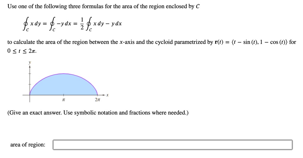 SOLVED: Use one of the following three formulas for the area of the ...