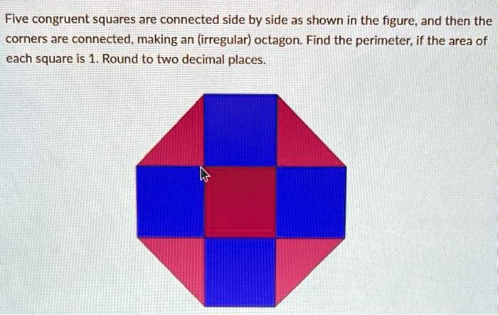Five congruent squares are connected side by side as shown in the ...