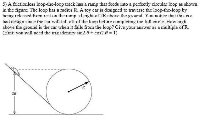 SOLVED:5) A frictionless loop-the-loop track has ramp that feeds into ...