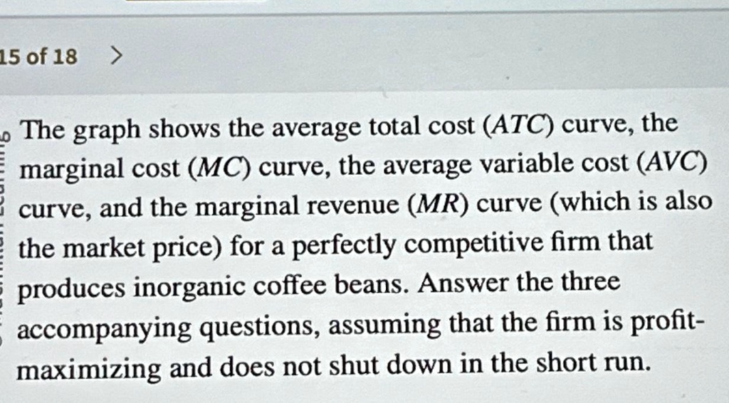 15 of 18 The graph shows the average total cost (ATC) curve, the ...