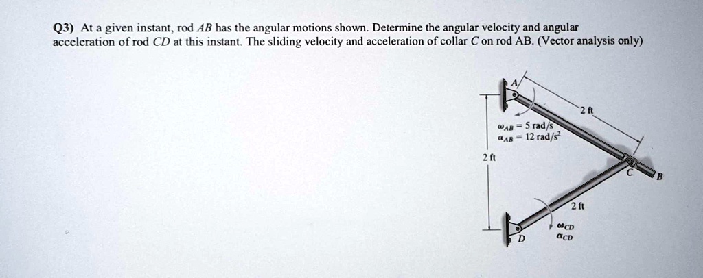 Q3) At a given instant, rod AB has the angular motions shown. Determine the angular velocity and ...