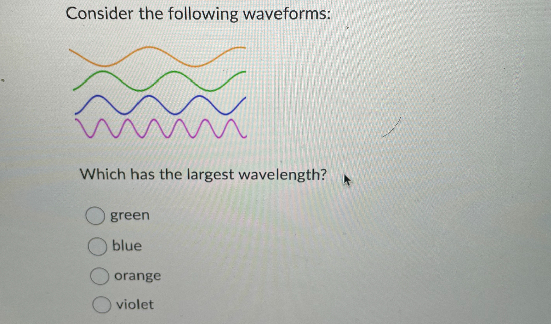 SOLVED: Consider the following waveforms: Which has the largest ...