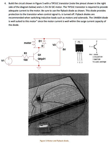 Solved In This Circuit What Is The Purpose Of The Flyback Diode How Does It Work Build The 