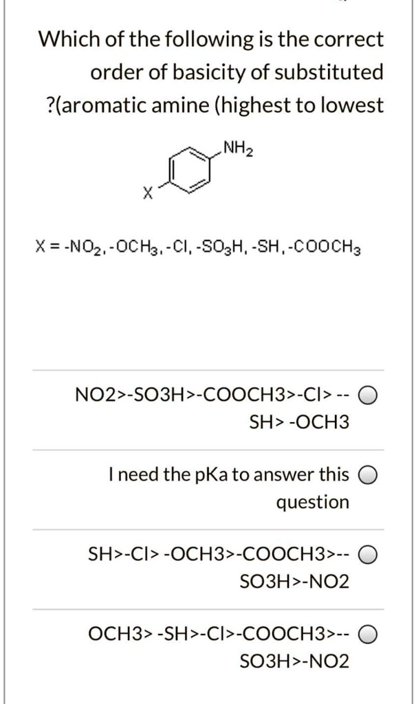 SOLVED: Which of the following is the correct order of basicity of ...