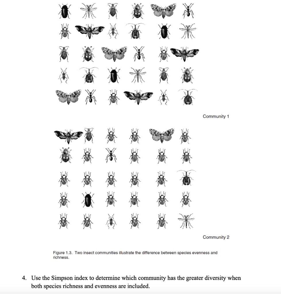 SOLVED: Community Community 2 Figure richness Two insect communities ...