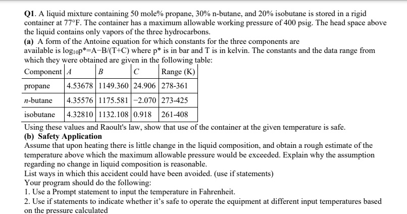 questions must be answered by writing a matlab code q1 a liquid mixture ...