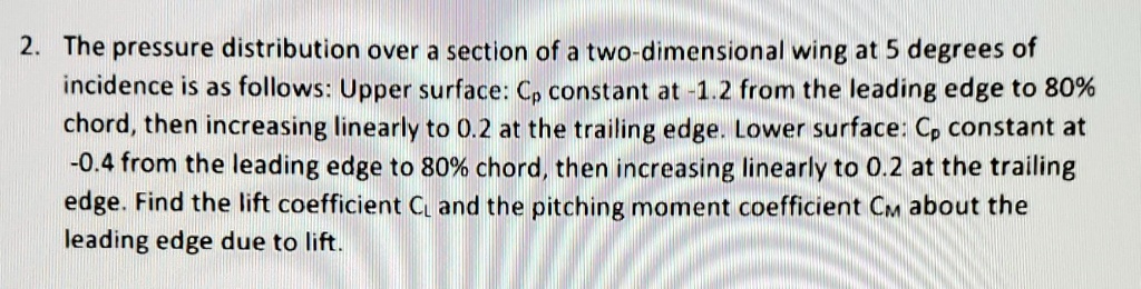 2. The pressure distribution over a section of a two-dimensional wing ...