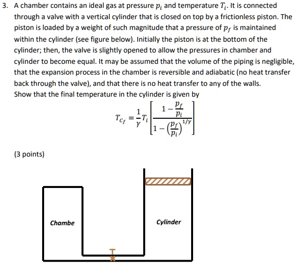 SOLVED: A chamber contains an ideal gas at pressure p and temperature ...