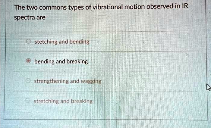 SOLVED: The two common types of vibrational motion observed in IR ...
