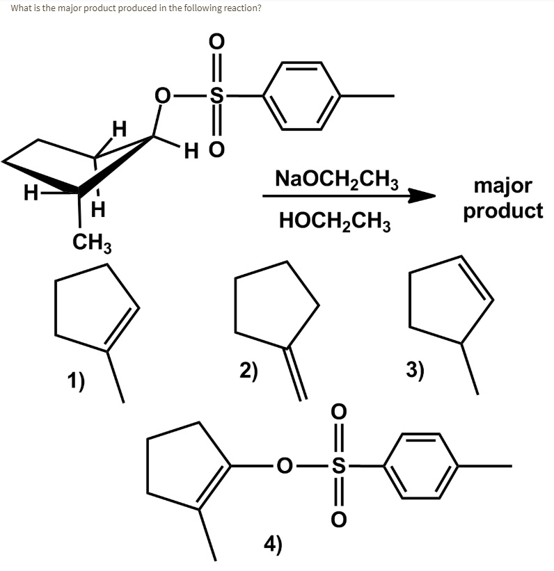 SOLVED: What is the major product produced in the following reaction? H ...