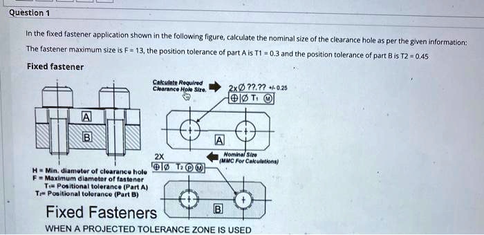 SOLVED: In the fixed fastener application shown in the following figure ... SOLVED: In the fixed fastener application shown in the following figure ...