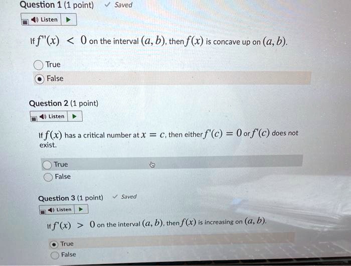SOLVED: Question 1 (1 point) Listen Saved #f SOLVED: Question 1 (1 point) Listen Saved #f
