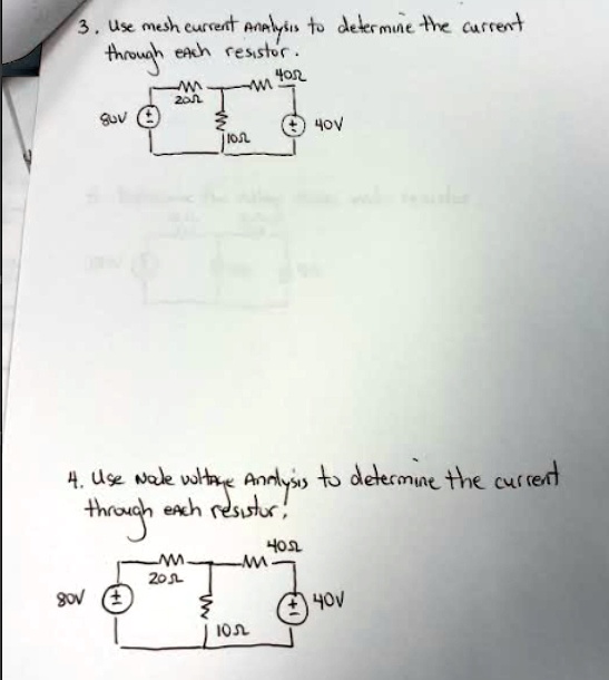 Solved Use Mesh Current Analysis To Determine The Current Through Each