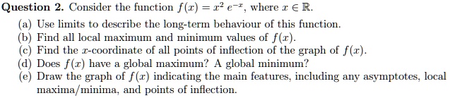 SOLVED: Consider the function f(r) = 12e^(-1) where r âˆˆ R. Use limits to describe the long ...