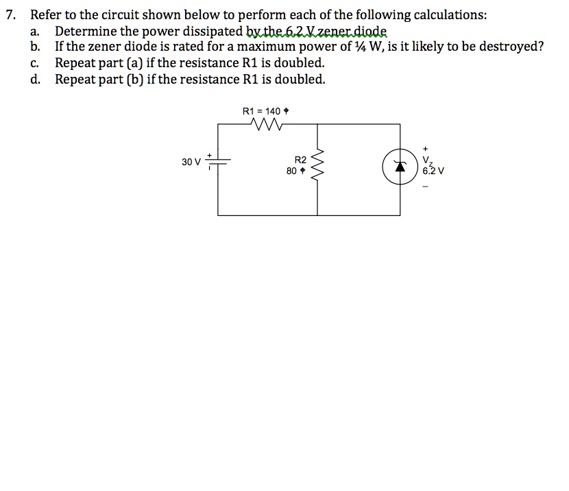 SOLVED: Refer to the circuit shown below to perform each of the following calculations: a ...