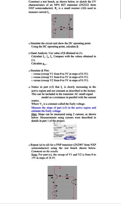 SOLVED: Construct a test bench, as shown below, to sketch the I-V ...