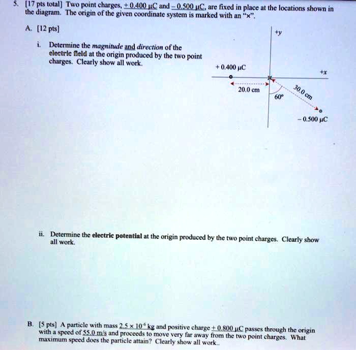 SOLVED: 07 PLs total] Two point charges 0AUAC and 0S00 JC; are lixed ...