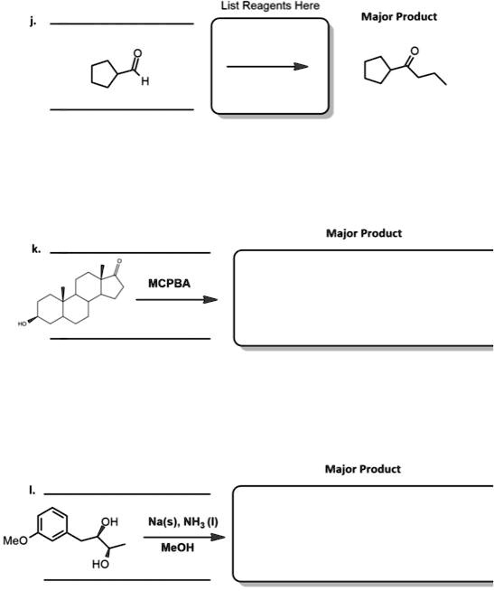 SOLVED: List Reagents Here Major Product Major Product MCPBA Major ...