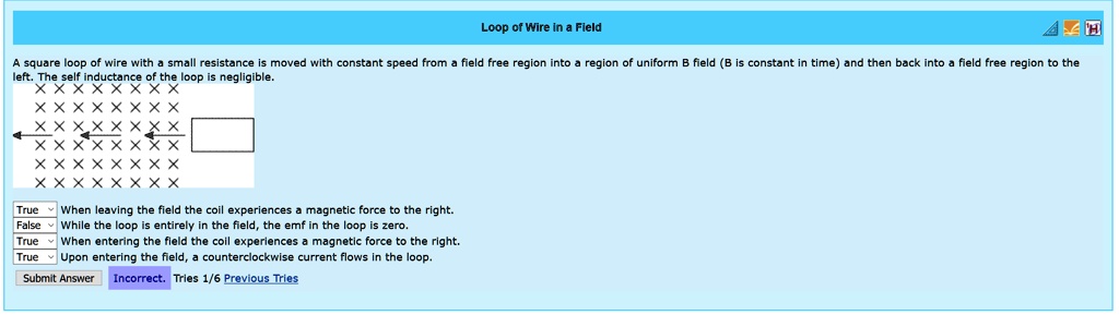 SOLVED: Loop of Wire In = Fileld square Ioop wire with small resistance Movec with constant ...