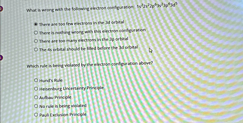 SOLVED: The electron configuration is correct as written. There are no errors in the text provided.