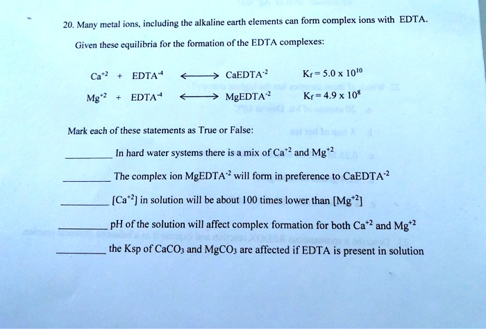20 many metal ions including the alkaline earth elements can form ...