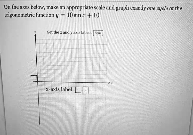 on the axes below make an appropriate scale and graph exactly one cycle of the trigonometric ...