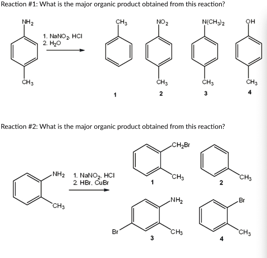 Reaction #1: What is the major organic product obtained from this ...