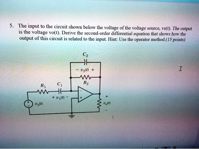 SOLVED: The input to the circuit shown below is the voltage of the ...