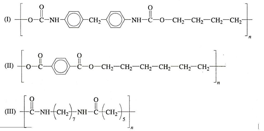 Solved The Repeat Unit Structures Of Three Polymers Labeled I