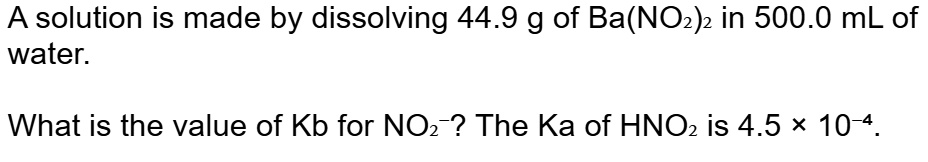 a solution is made by dissolving 449 g of banozz in 5000 ml of water ...