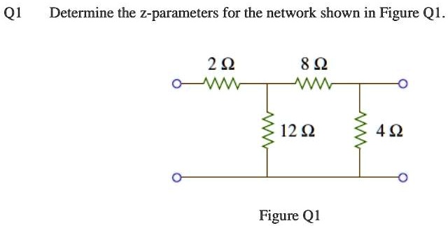 SOLVED: Determine the Z-parameters for the network shown in Figure Q1. 2 0 8 Î© Uâ‚¬[ 3+ Figure Q1