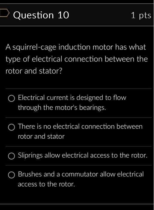 SOLVED: A squirrel-cage induction motor has what type of electrical ...