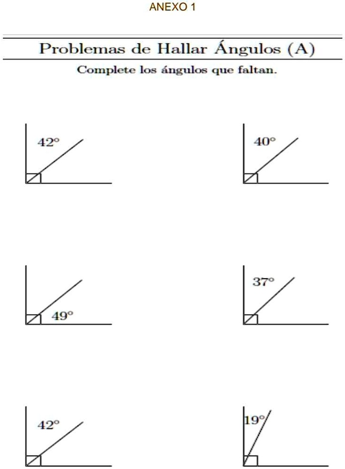 SOLVED: prblemas de hallar angulos ANEXO 1 Problemas de Hallar Ángulos ...