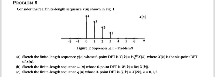 problem 5 consider the real finite length sequence xin shown in fig slnl figure sequencts xinl ...