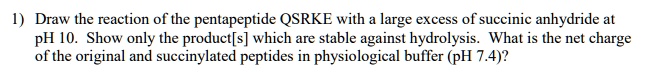 SOLVED:Draw the reaction of the pentapeptide QSRKE with large excess of ...