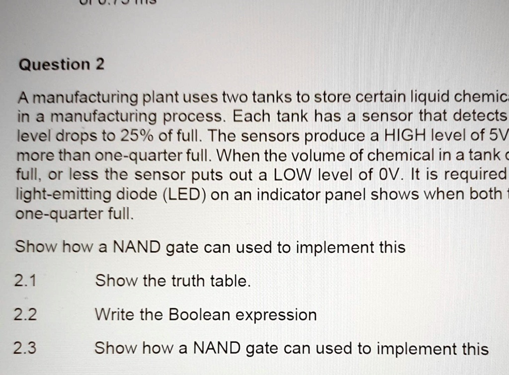 Solved Texts Question 2 A Manufacturing Plant Uses Two Tanks To Store