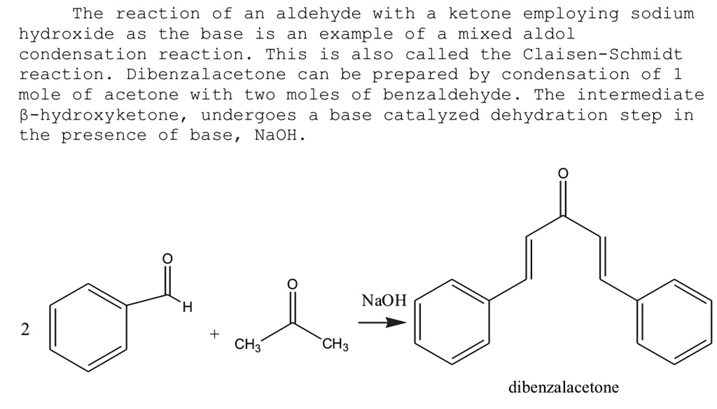 SOLVED: The reaction of an aldehyde with ketone employing sodium ...