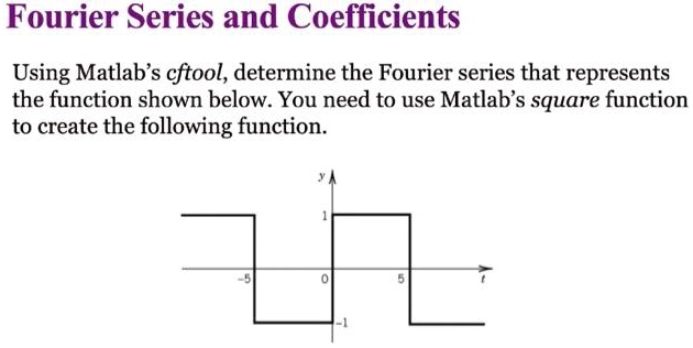 Solved Fourier Series And Coefficients Using Matlabs Cftool Determine The Fourier Series That
