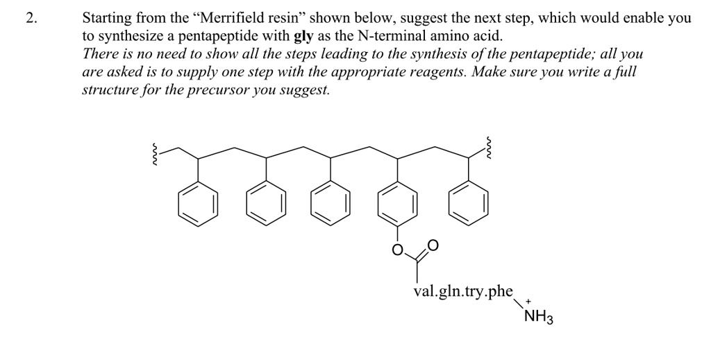 SOLVED: Starting from the Merrifield resin" shown below, suggest the ...