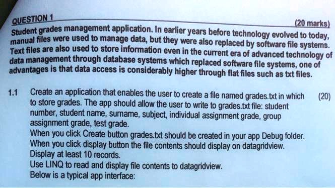 Solved 20 Marks 11 Create An Application That Enables The User To Create A File Named Grades 8409