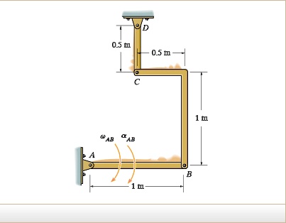 SOLVED: Link AB has the angular velocity ωAB = 3 rad/s and angular acceleration αAB = 5 rad/s2 ...