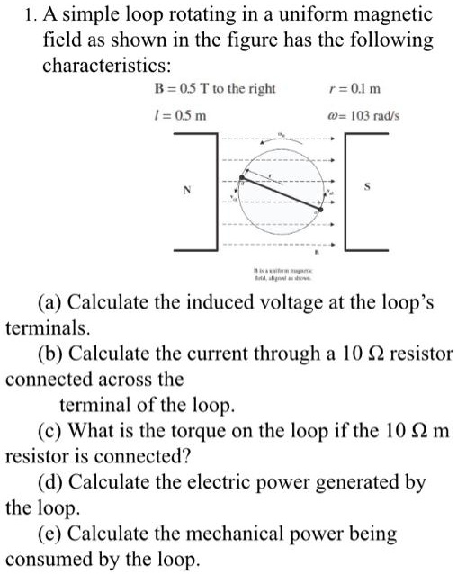1. A simple loop rotating in a uniform magnetic field as shown in the figure has the following ...