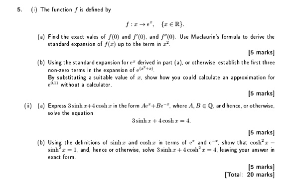 SOLVED:The function delined by fse' {t â‚¬ R}. Find the exact vales of ...