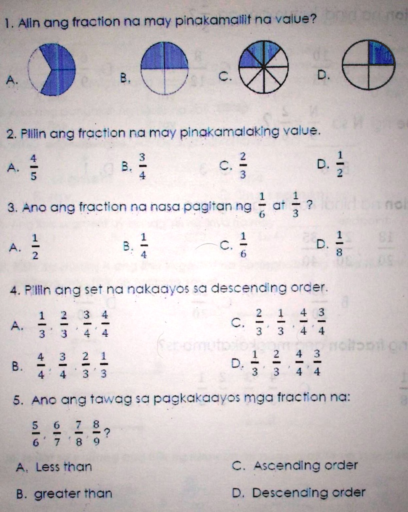SOLVED: 'Isulat sa sagutang papel ang titik ng tamang sagot Alln ang ...